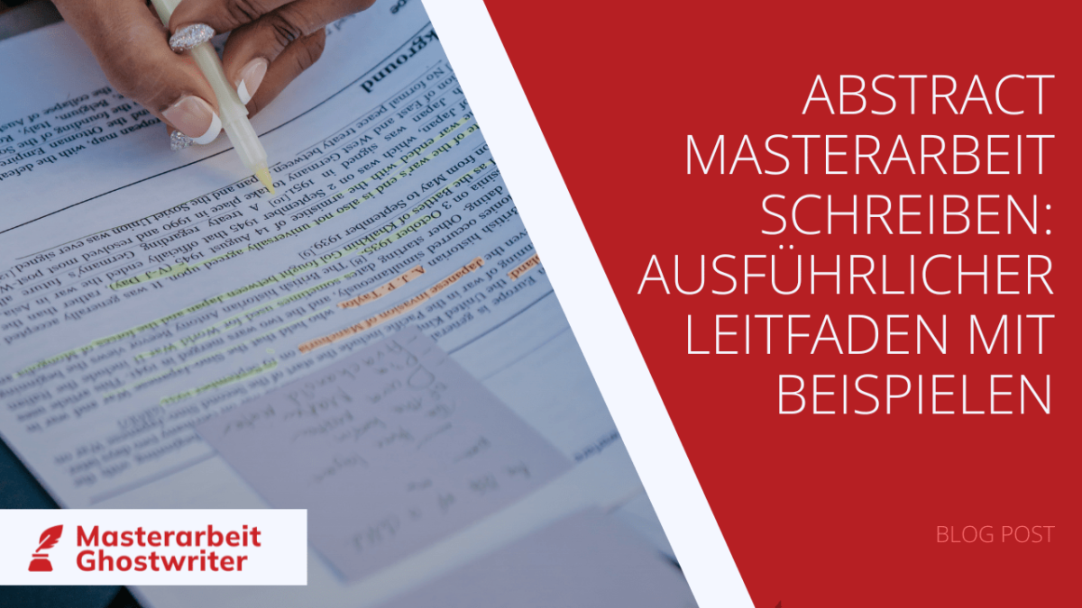 Abstract der Masterarbeit schreiben ⚡ + Uni-Beispiele